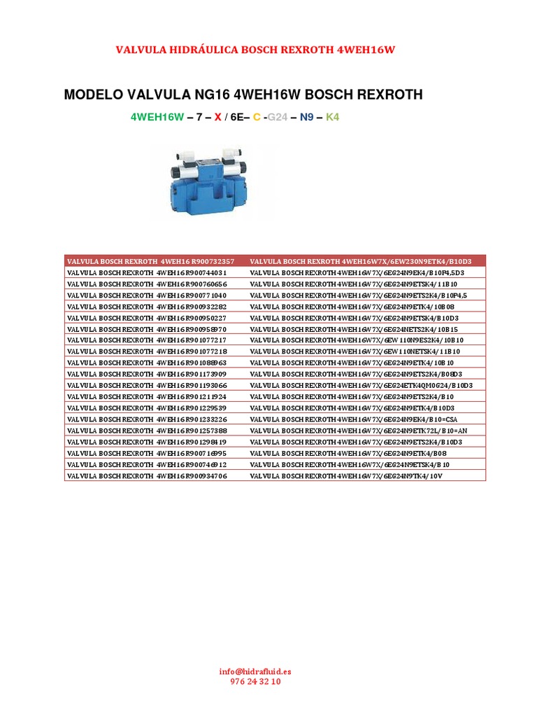 Valvula Bosch Rexroth 4weh16w | PDF