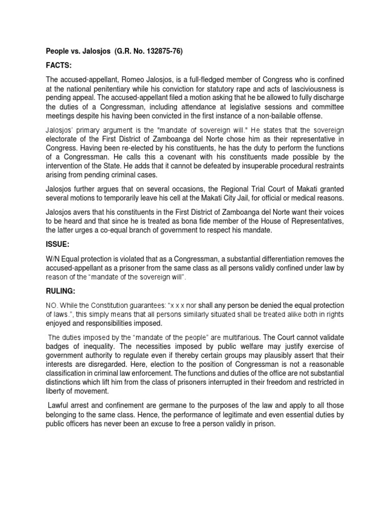 Consti 2 Equal Protection | PDF | Equal Protection Clause | Real Estate ...