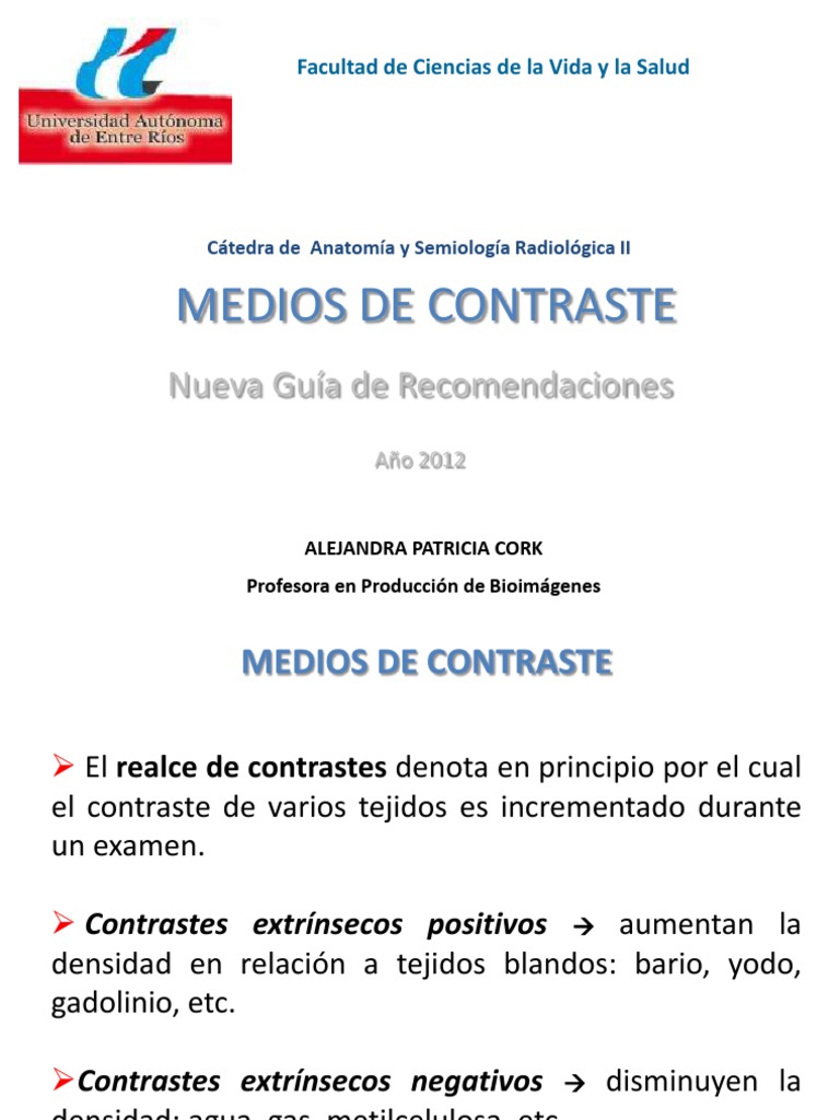Medios de Contraste | PDF | Quelación | Amamantamiento