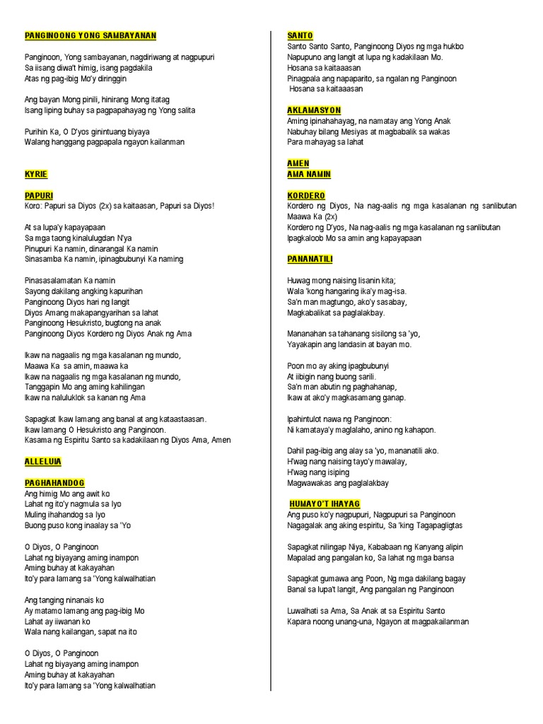 Tagalog Mass October 2018 | PDF