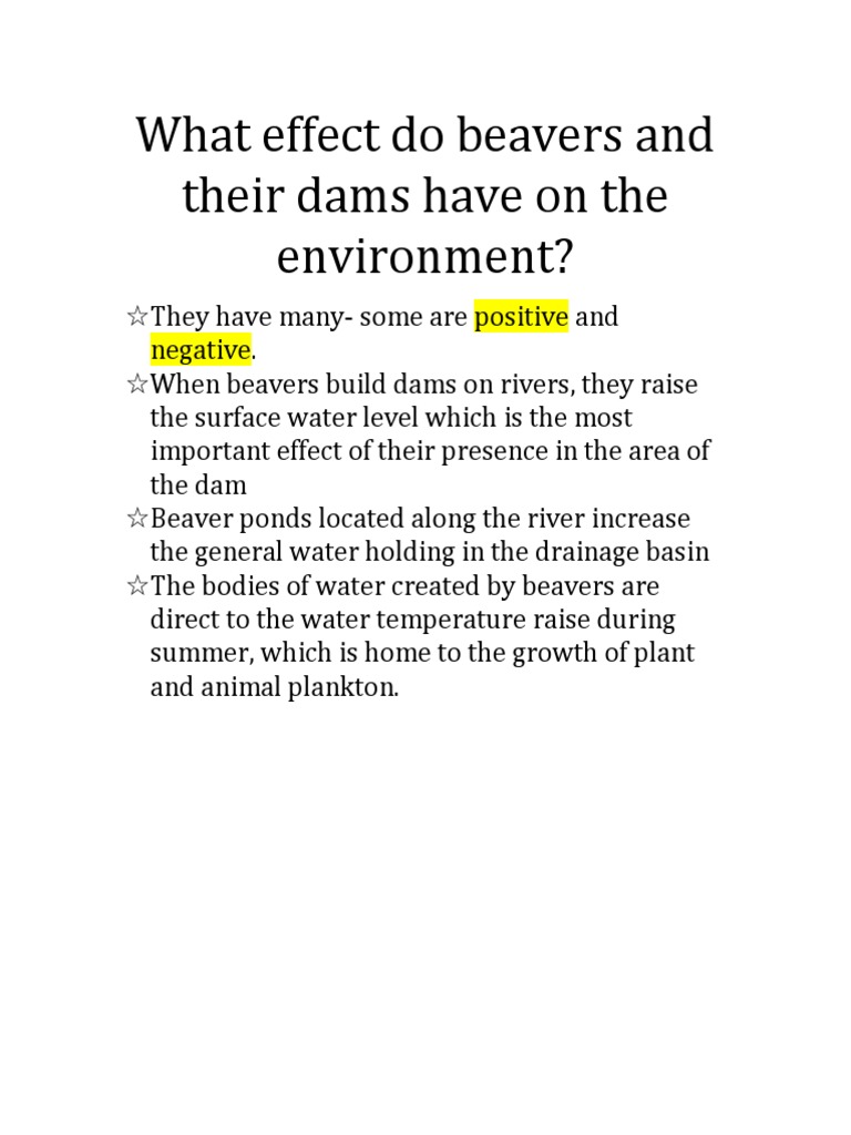 Impact of Beavers on Ecosystems | PDF