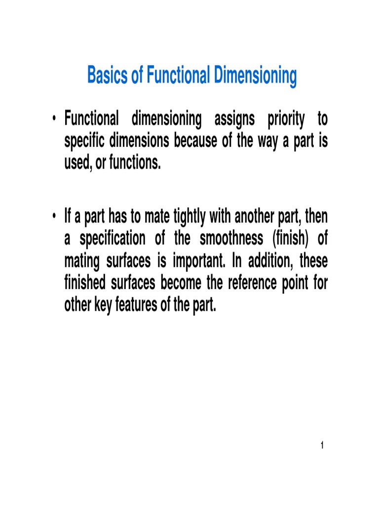 Basics of Functional Dimensioning | PDF | Machining | Engineering Tolerance