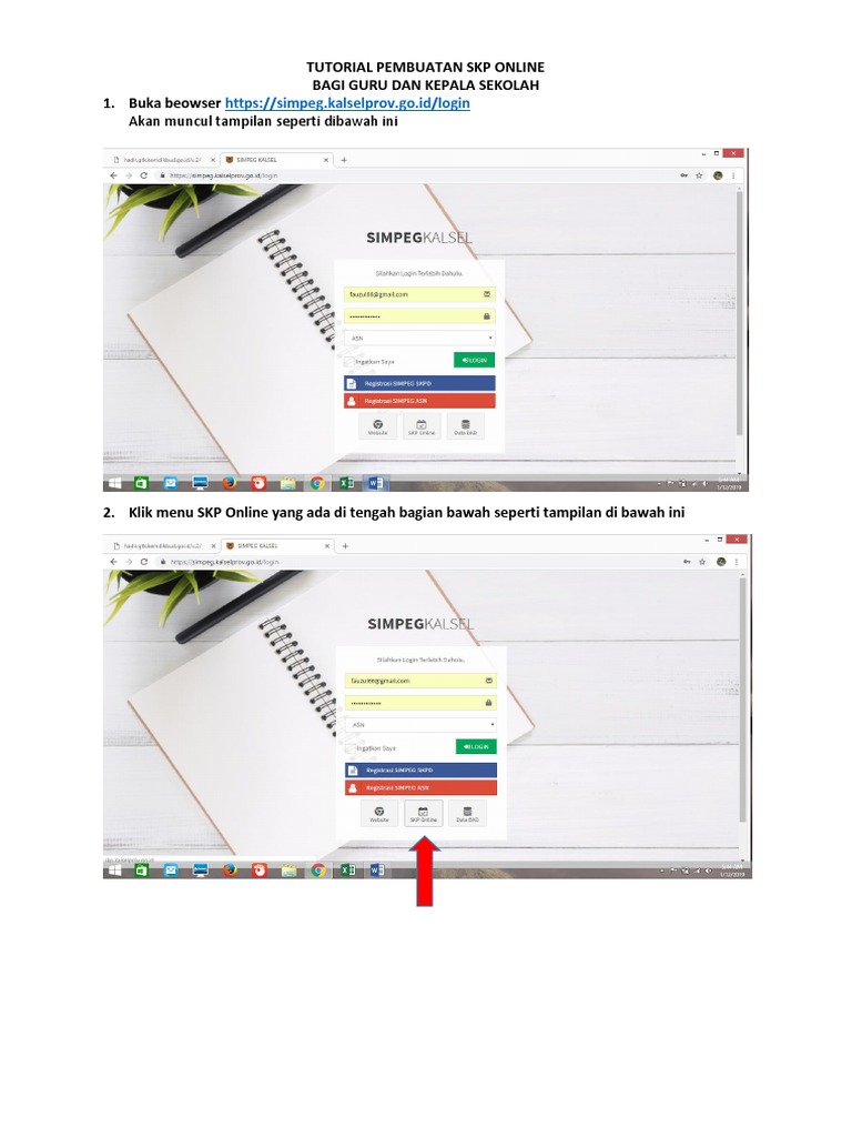 Tutorial SKP Online Simpeg BKD Kalsel | PDF