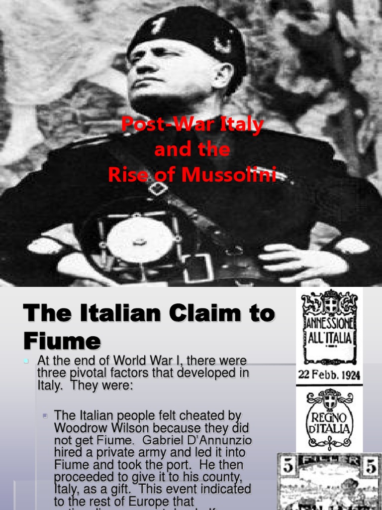 IB - Post War Italy and The Rise of Mussolini | PDF | Benito Mussolini ...