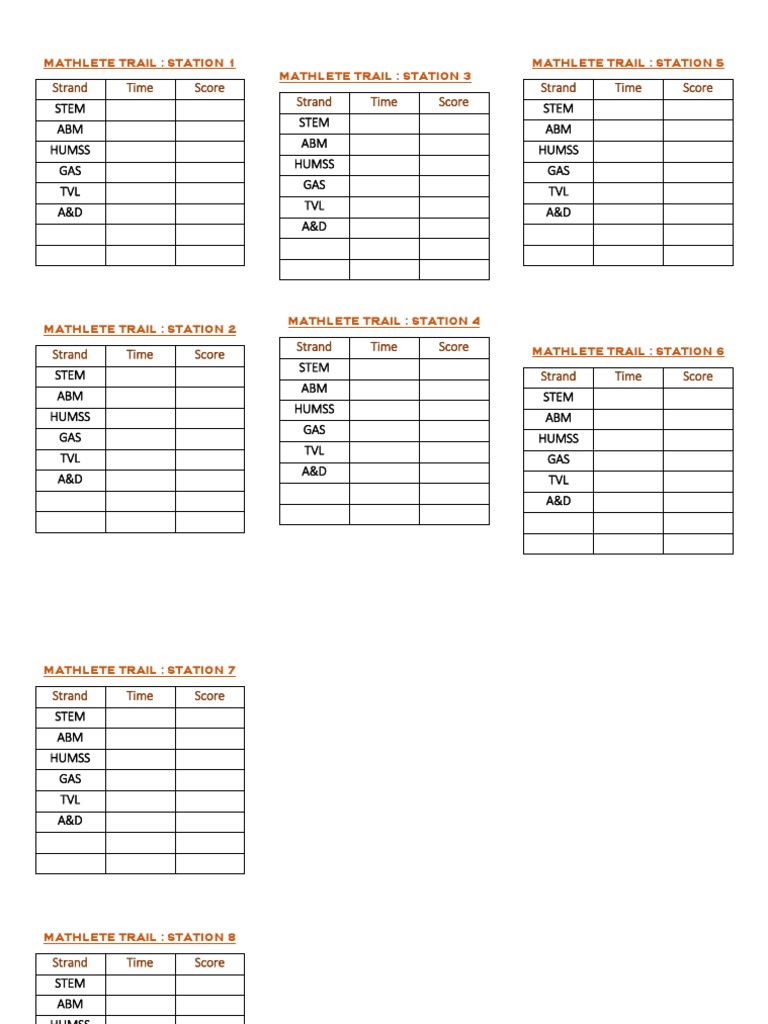 Per Station Score Sheet | PDF