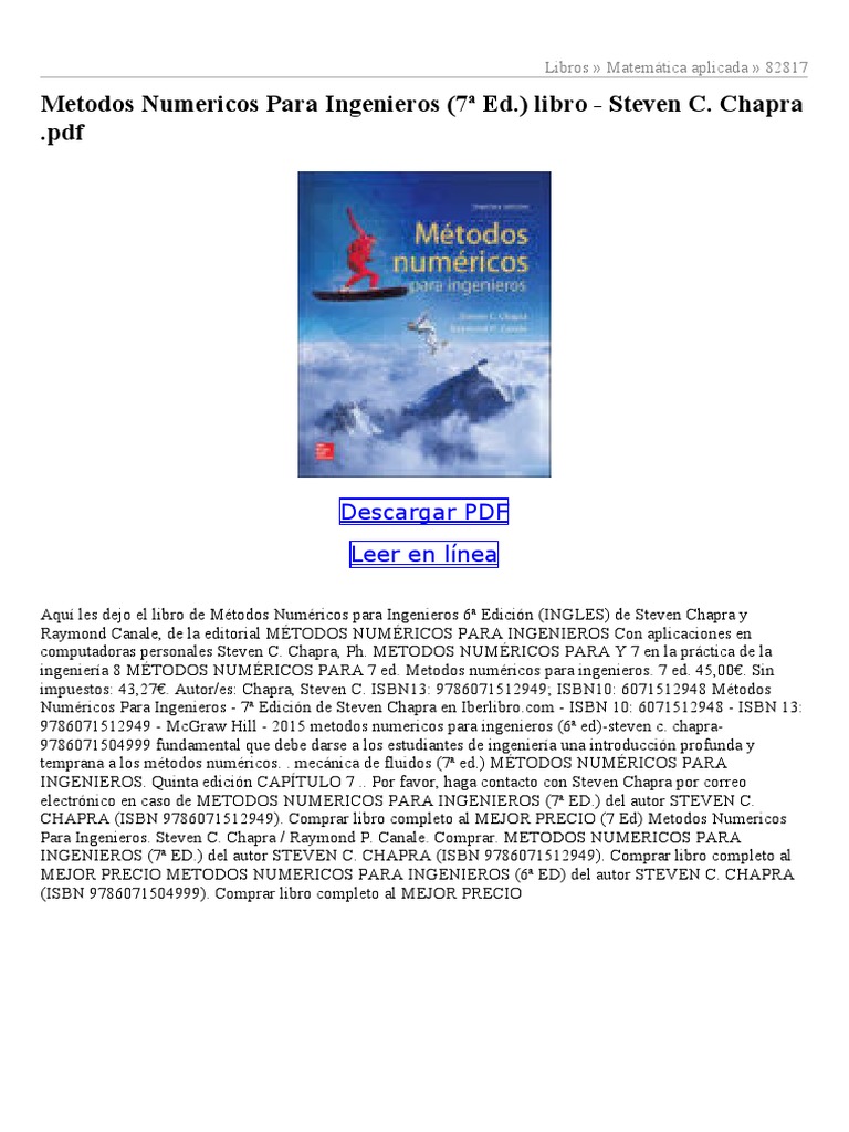 Metodos Numericos para Ingenieros (7 Ed) | PDF