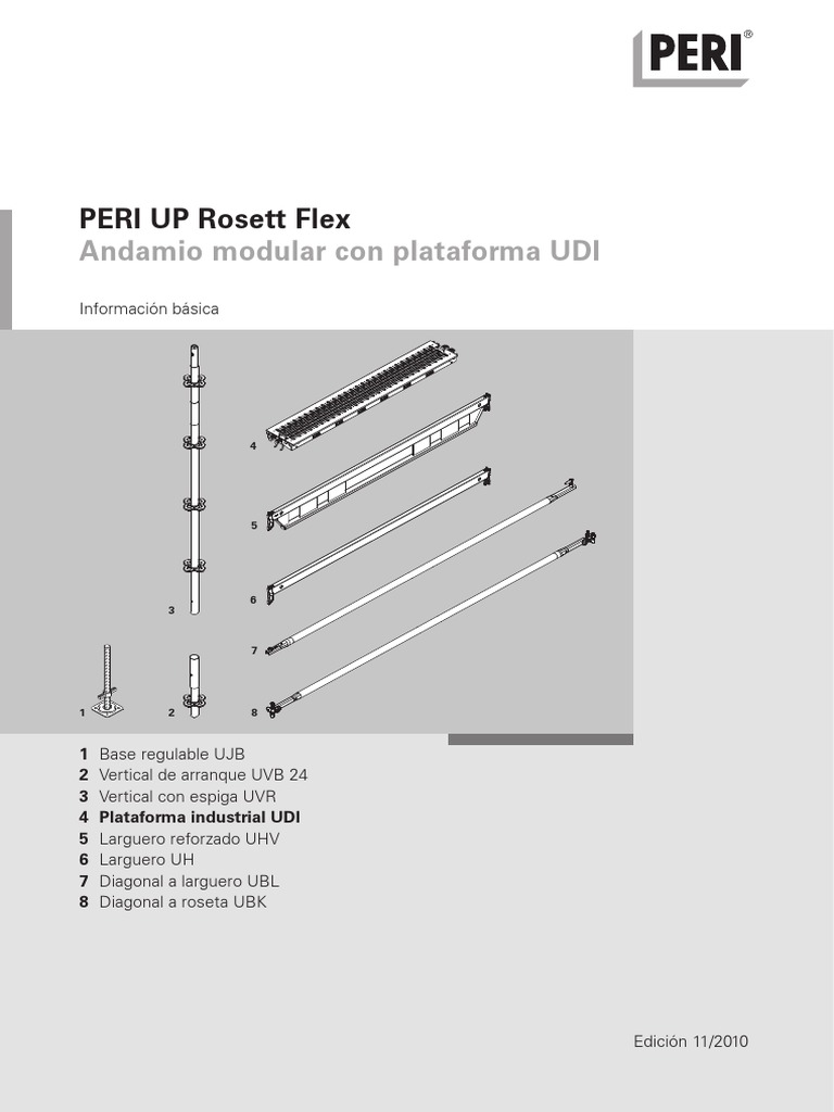 PERI UP Rosett Flex Modular Scaffold W. Deck UDI UDG Basic Information ...