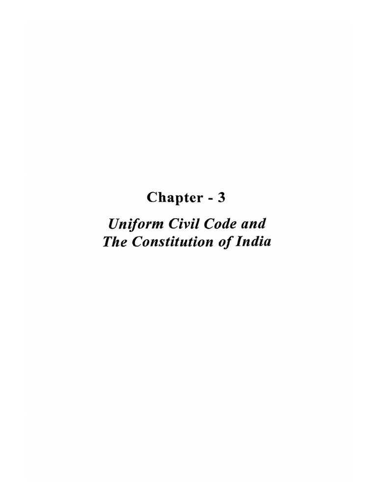 Uniform Civil Code and The Constitution of India: Chapter - 3 | PDF ...