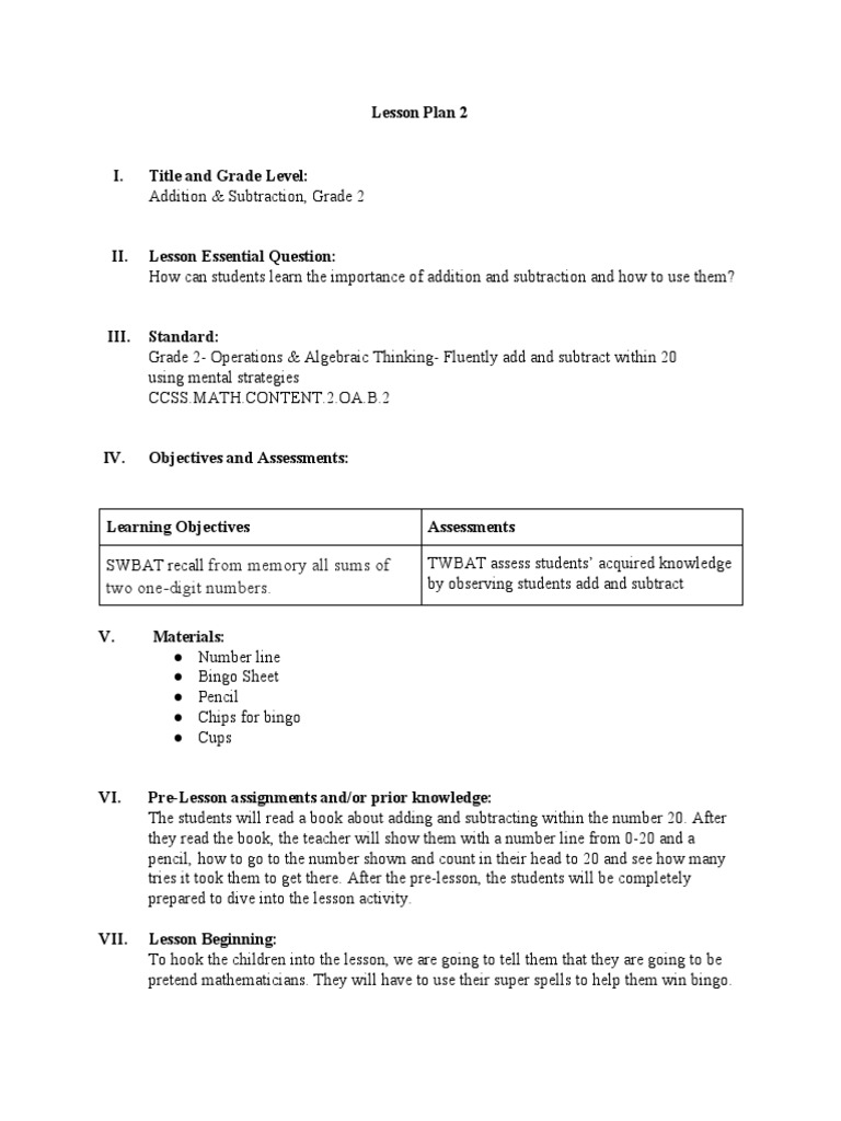 Lesson Plan 2 Foundations | PDF | Lesson Plan | Change