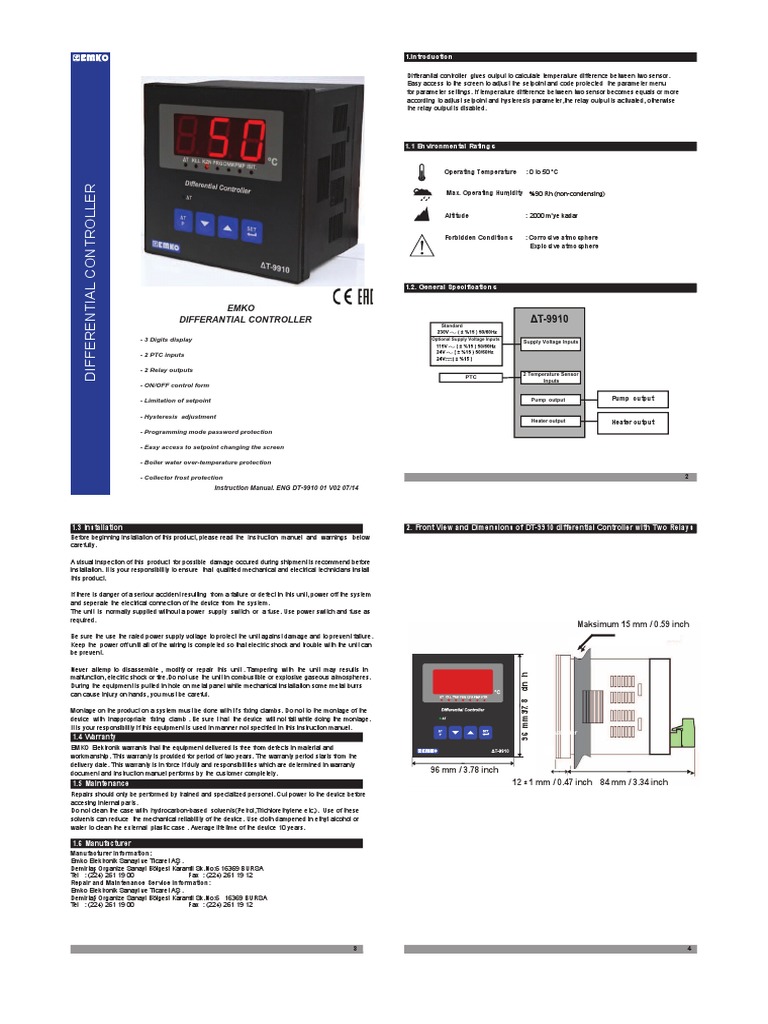 DT-9910 01 v02 07 14 | PDF | Power Supply | Switch