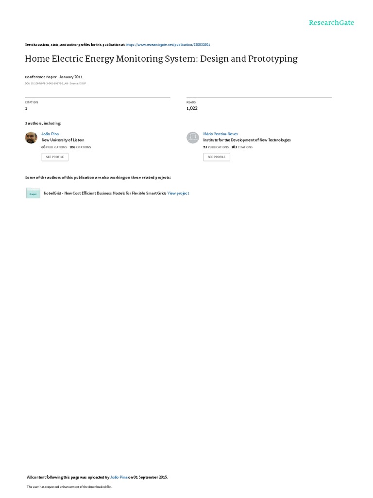 Home Electric Energy Monitoring System Design and | PDF | Power Supply ...