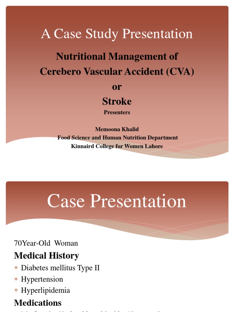 CVA Case Presentation | PDF | Stroke | Blood Vessel