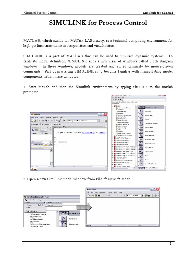 1 Simulink For Process Control | PDF | Control Theory | Analysis