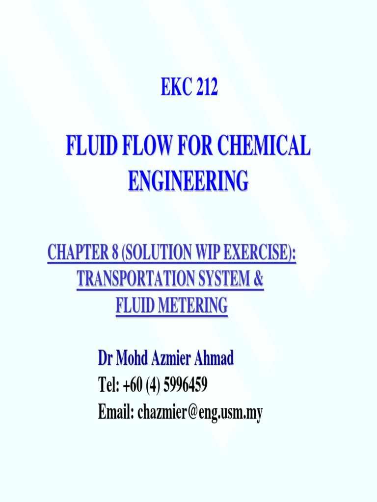 Ch8 Solution Wip | PDF | Pump | Pipe (Fluid Conveyance)