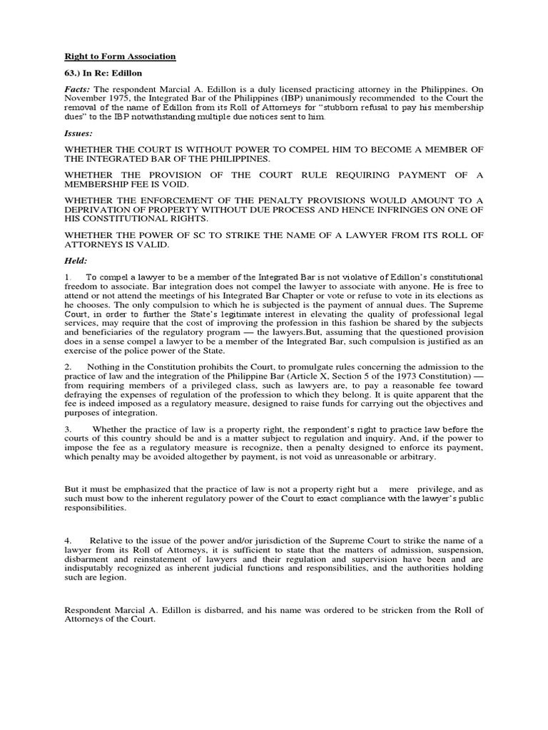 Right To Form Association | PDF | Lawyer | Supervisor