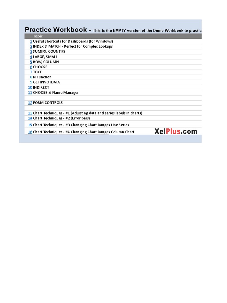 Practice Demo WorkBook Dashboard Empty | PDF | Control Key | Chart