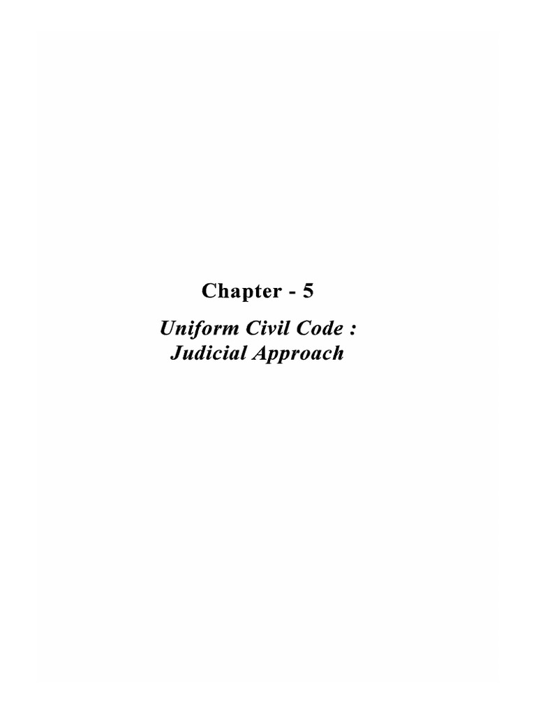 Uniform Civil Code: Judicial Approach | PDF | Divorce | United States ...