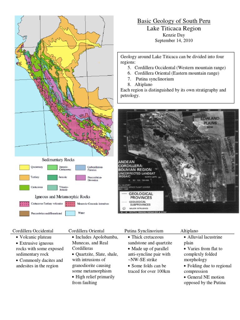 Basic Geology of South Peru Lake Titicaca Region | PDF | Sierra Madre ...