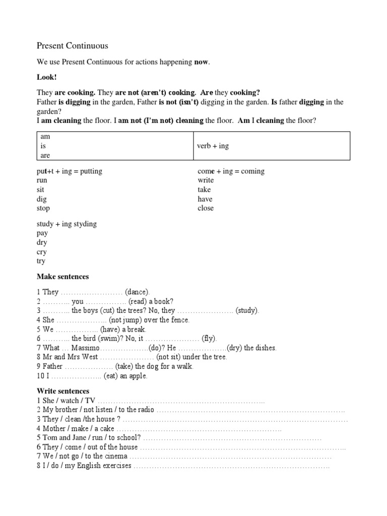 Present Continuous | PDF