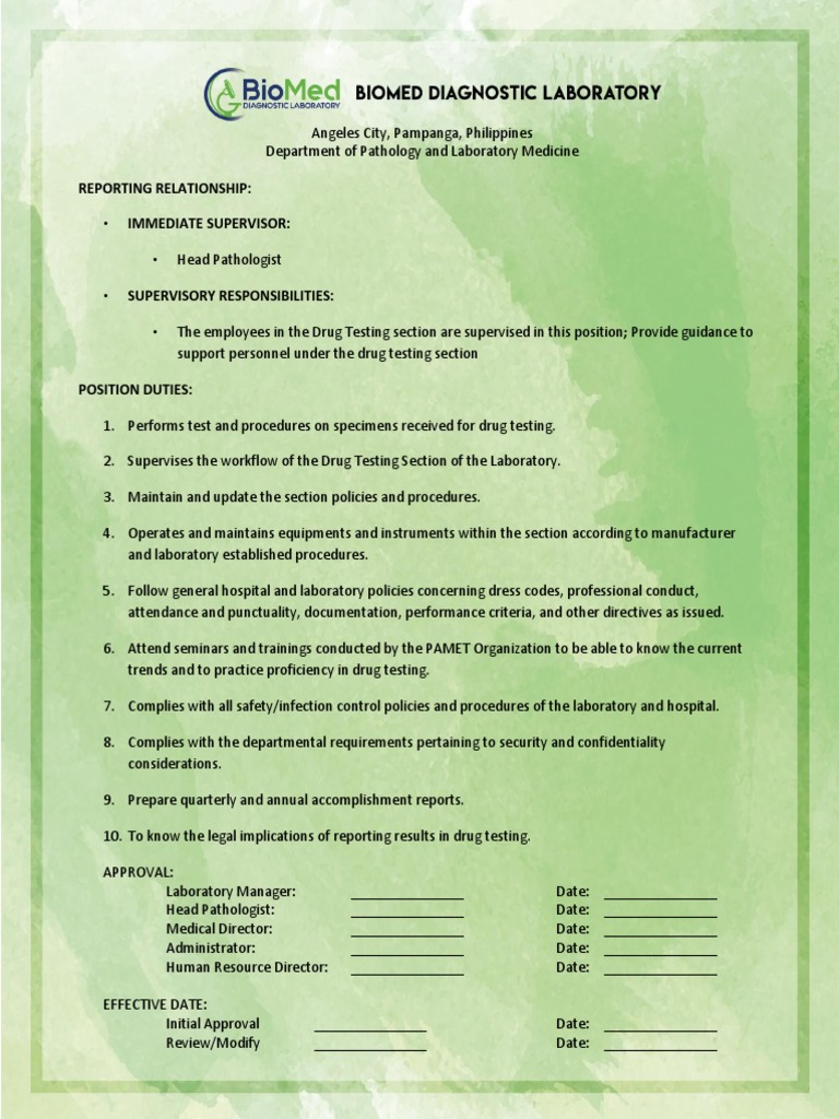 Drug Testing | PDF | Medical Laboratory | Drug Test