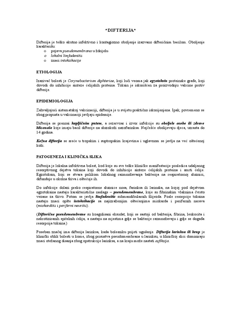DIFTERIJA | PDF