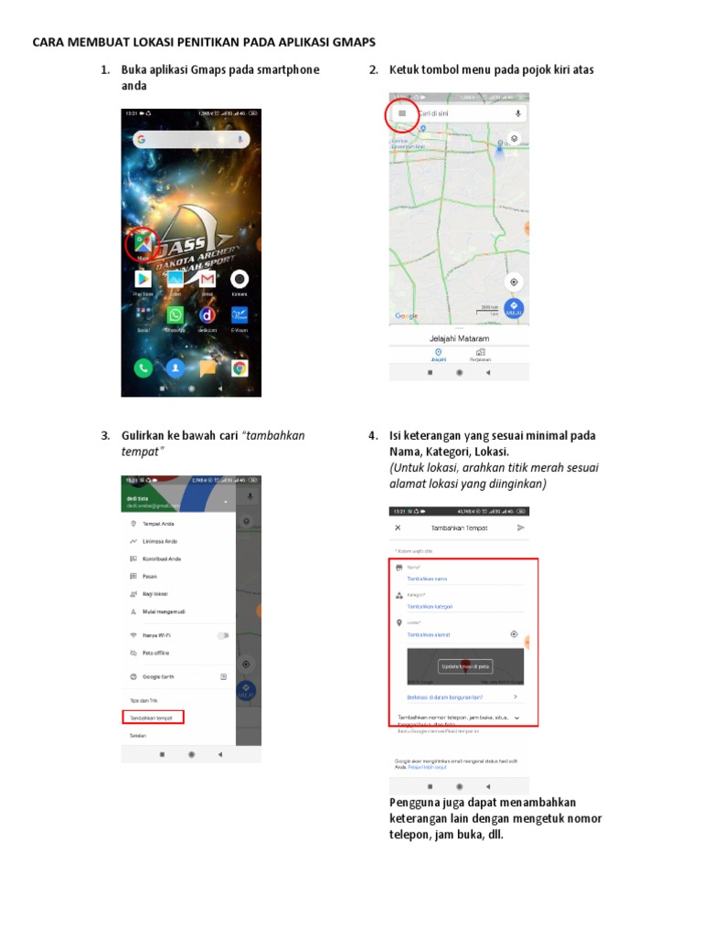 Cara Membuat Lokasi Penitikan Pada Aplikasi Gmaps | PDF