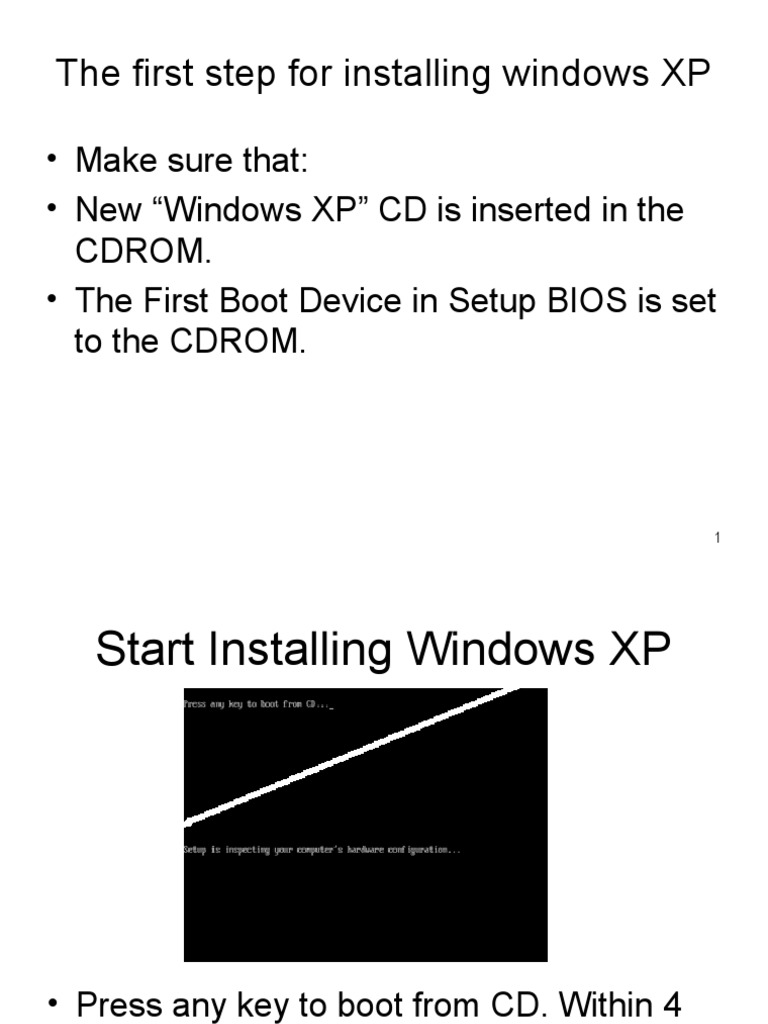 Windows XP Installation Guide Steps | PDF | Microsoft Windows ...