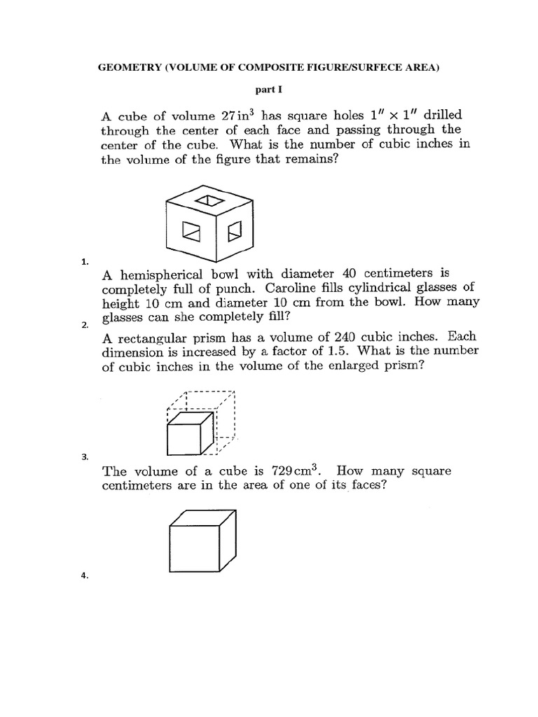 Geometry Concepts: Calculating Volumes and Surface Areas of Composite ...