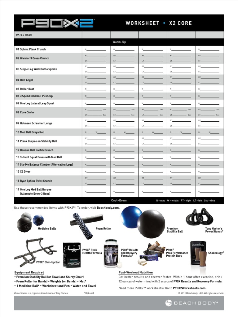 Worksheet X2 Core: Date / Week | PDF