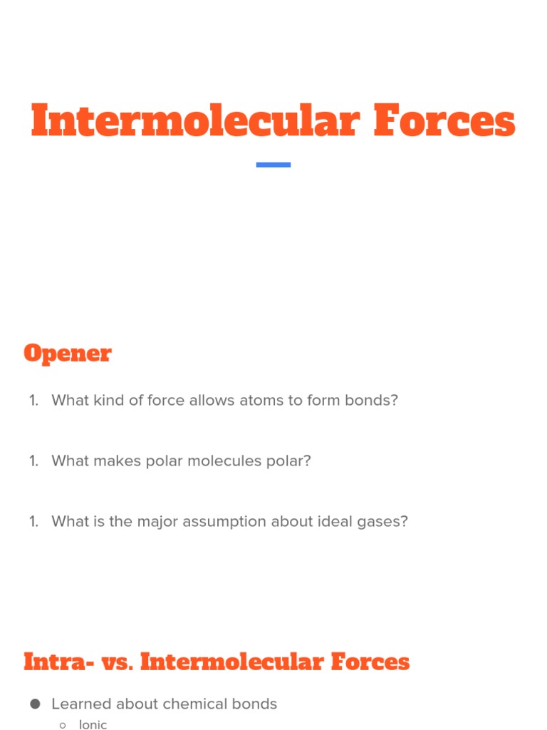 Intermolecular Forces Slide Presentation | PDF | Intermolecular Force ...
