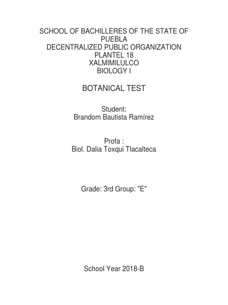 Botanical Test | PDF