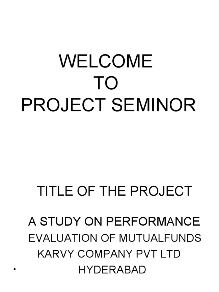 Welcome TO Project Seminor | PDF | Beta (Finance) | Mutual Funds