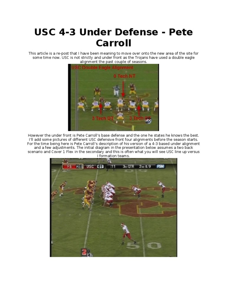 USC 4-3 Under | PDF | Football Codes | Gridiron Football