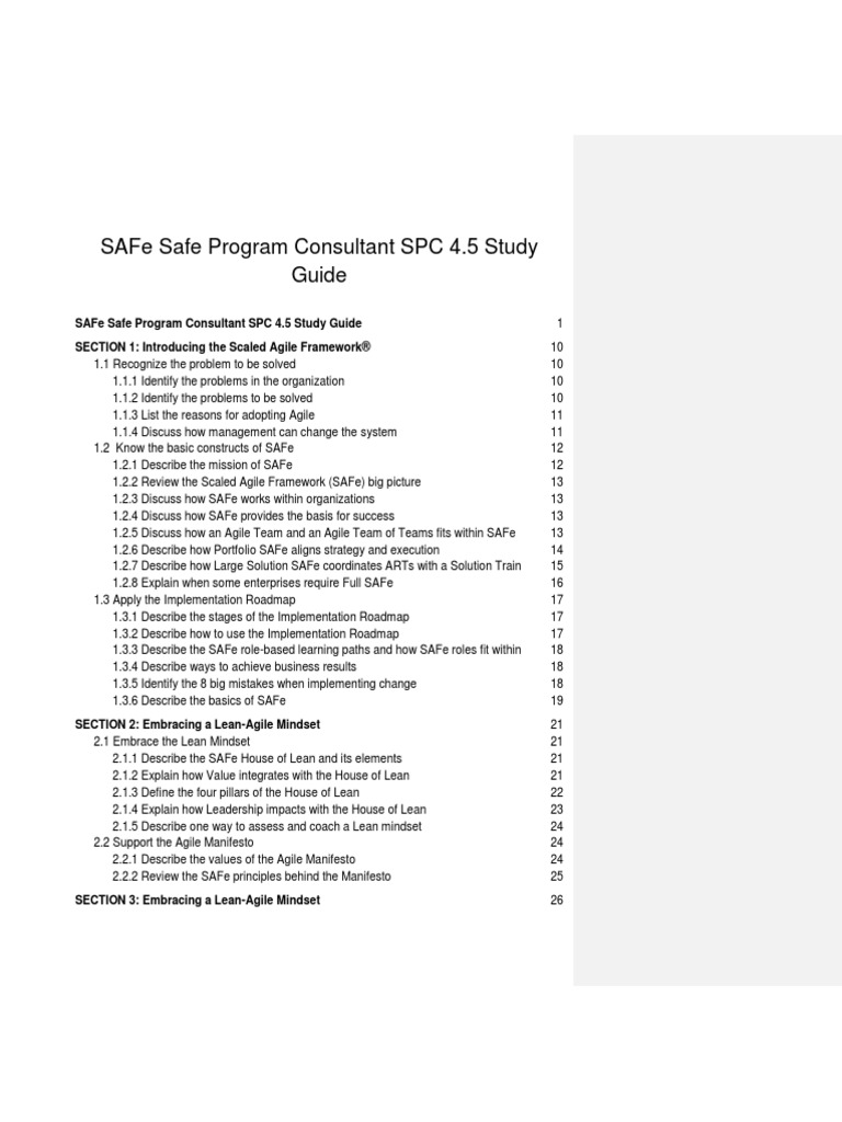 Safe SCP 4.5 Study Guide | PDF | Agile Software Development | Scrum ...