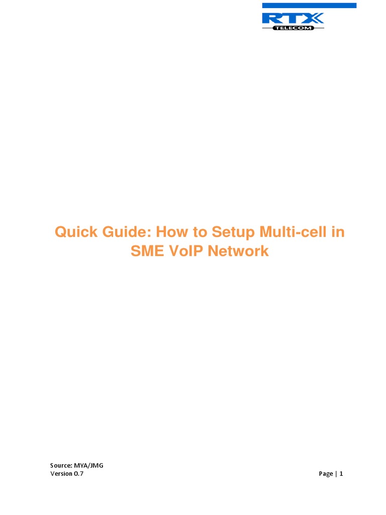 Quick Guide Multi-Cell Setup V0 7 (2) RTX | PDF | Session Initiation Protocol | Port (Computer ...