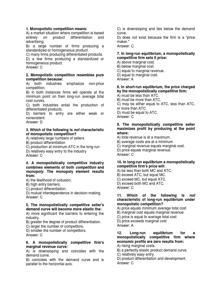 Economics | PDF | Oligopoly | Perfect Competition