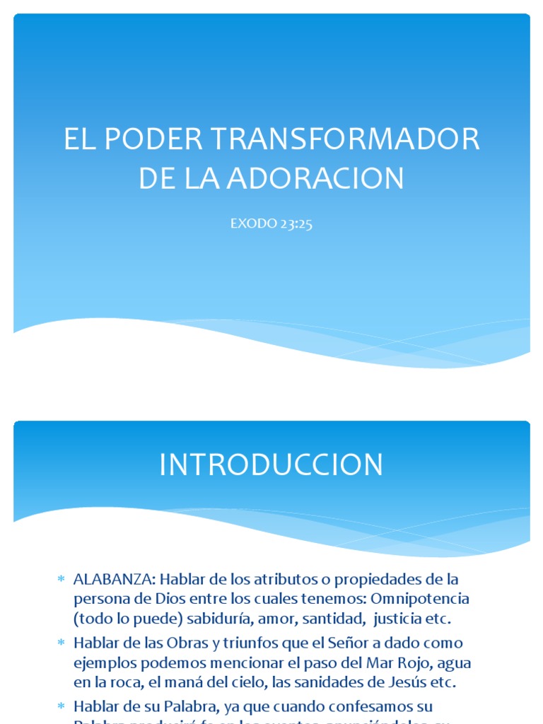 El Poder Transformador de La Adoracion | PDF | Monoteísmo | Dios