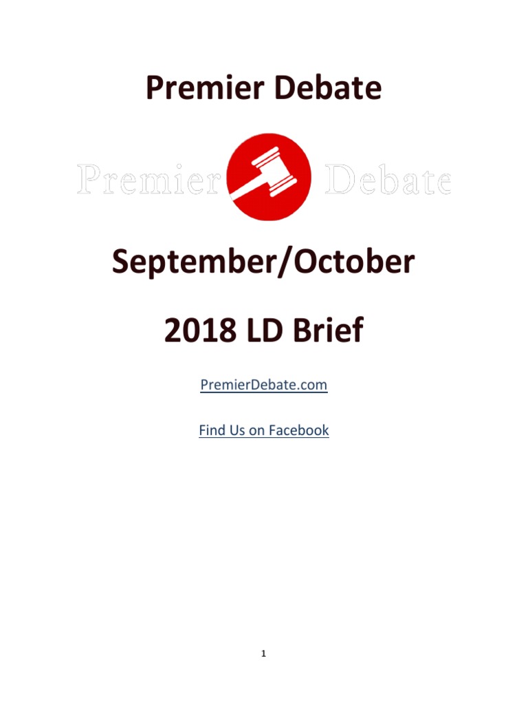 Premier Debate Brief SO18 | PDF | Classified Information | Journalism