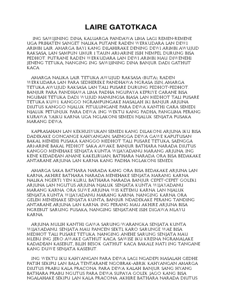 Laire Gatotkaca | PDF | Sejarah