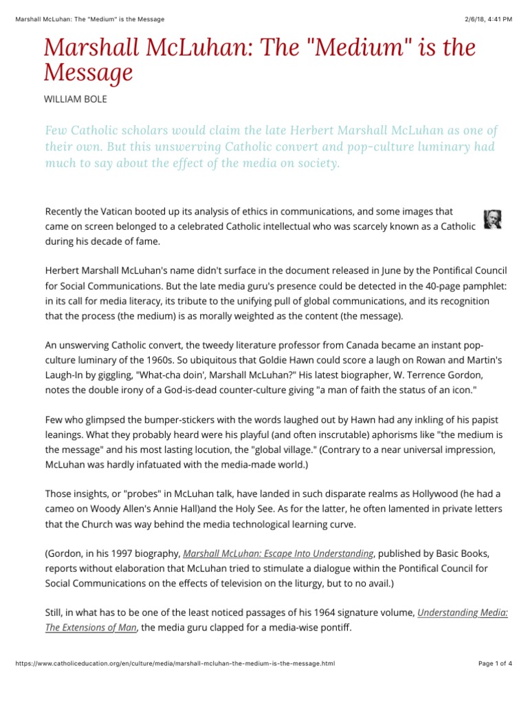 03 The Medium Is The Message | Download Free PDF | Communication