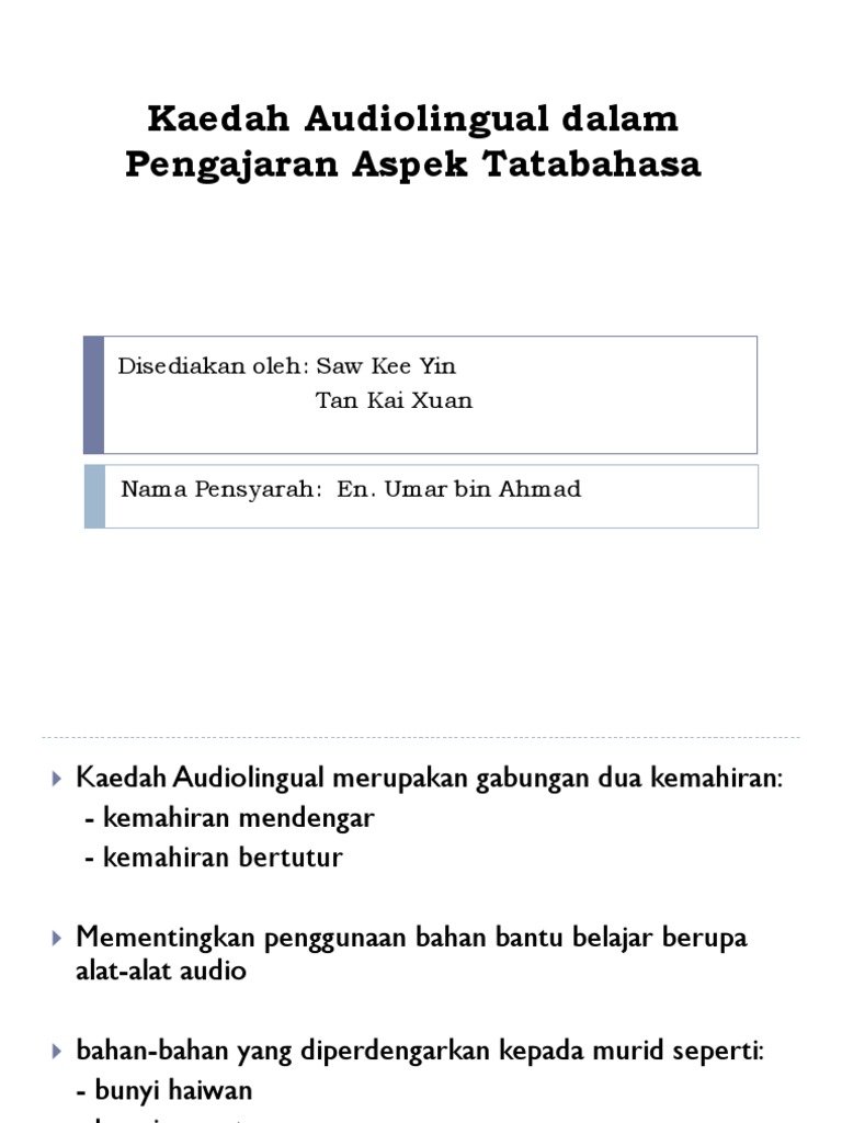 Kaedah Audio Lingual | PDF