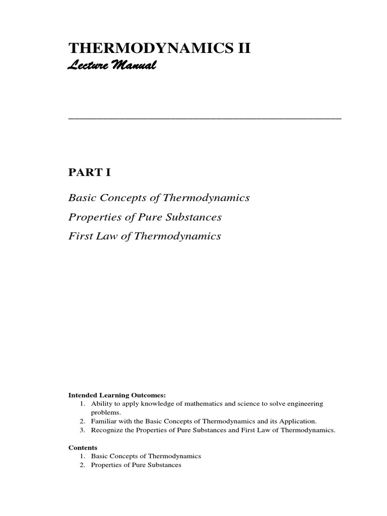 Thermodynamics II - Lecture | PDF | Heat | Thermodynamics