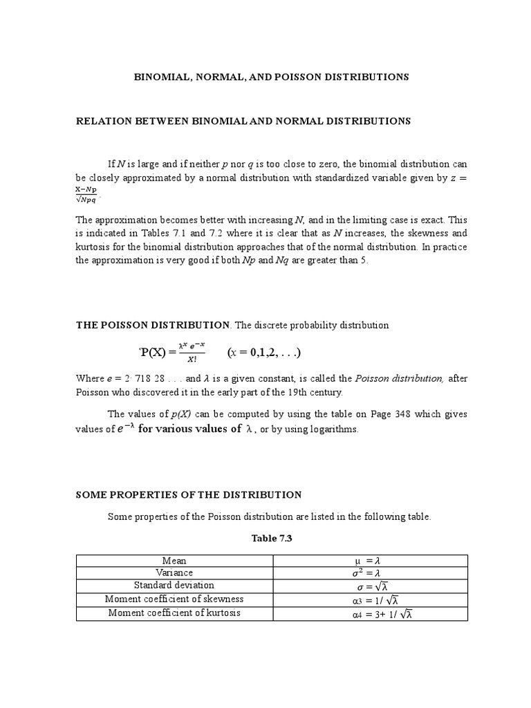 Probability Distributions Guide | PDF | Poisson Distribution | Teaching ...