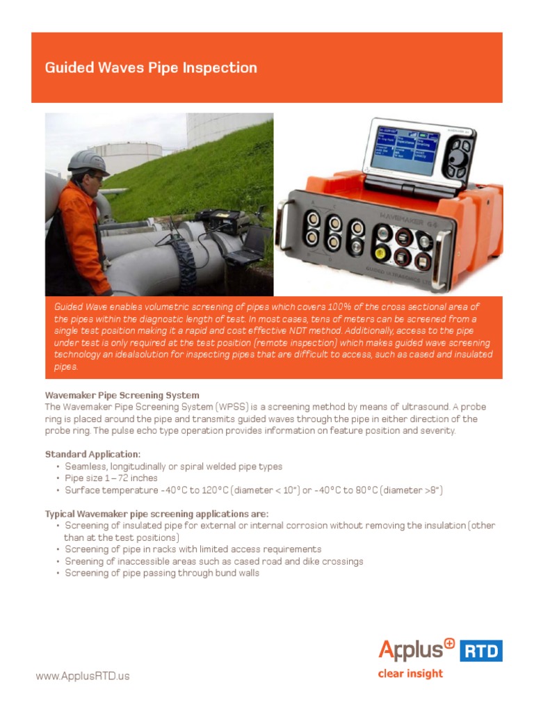 Guided Waves Pipe Inspection: WWW - Applusrtd.Us | PDF | Pipe (Fluid ...