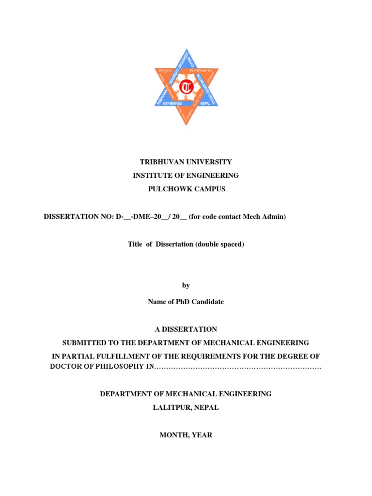 PHD. Thesis Format | PDF | Thesis | Doctor Of Philosophy