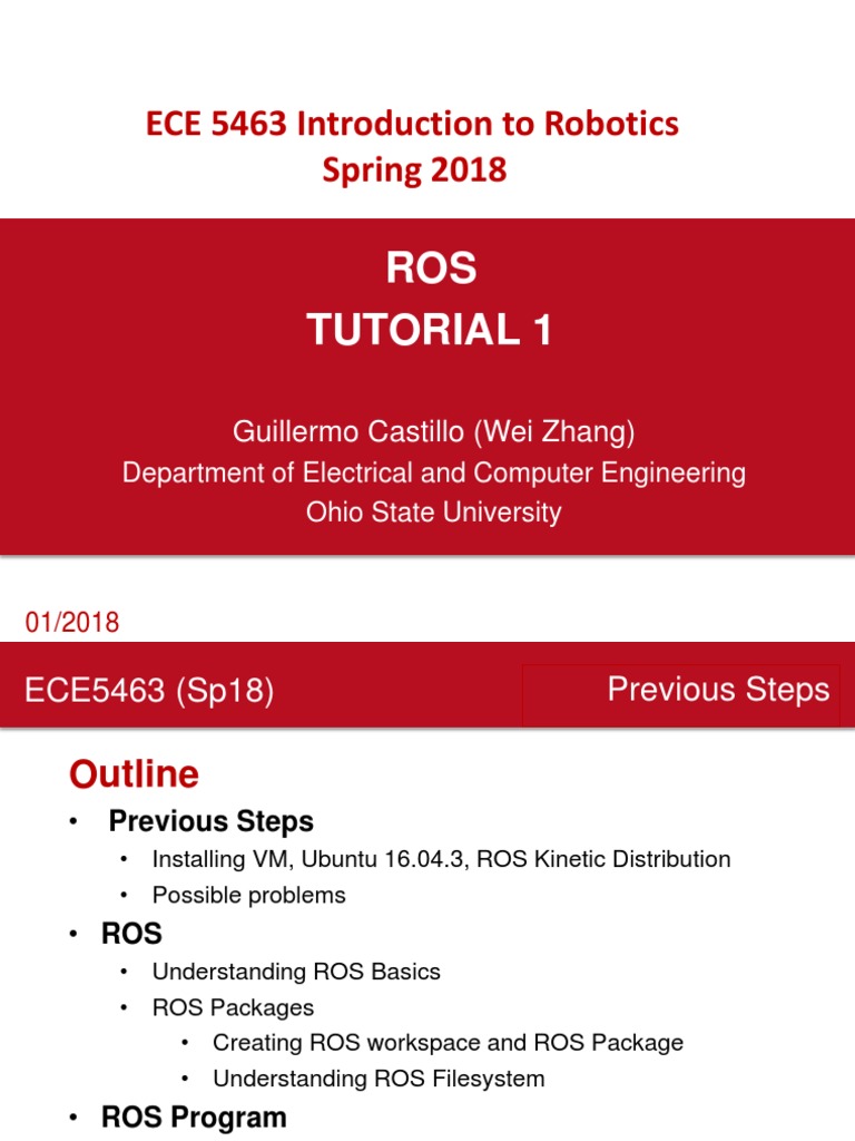 ECE 5463 Introduction To Robotics Spring 2018: ROS Tutorial 1 | Download Free PDF | Directory ...