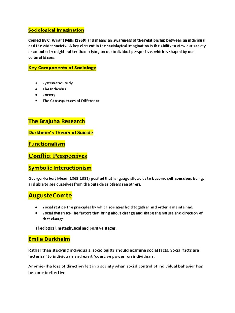 Sociology Short Notes | PDF | Sociology | Experiment