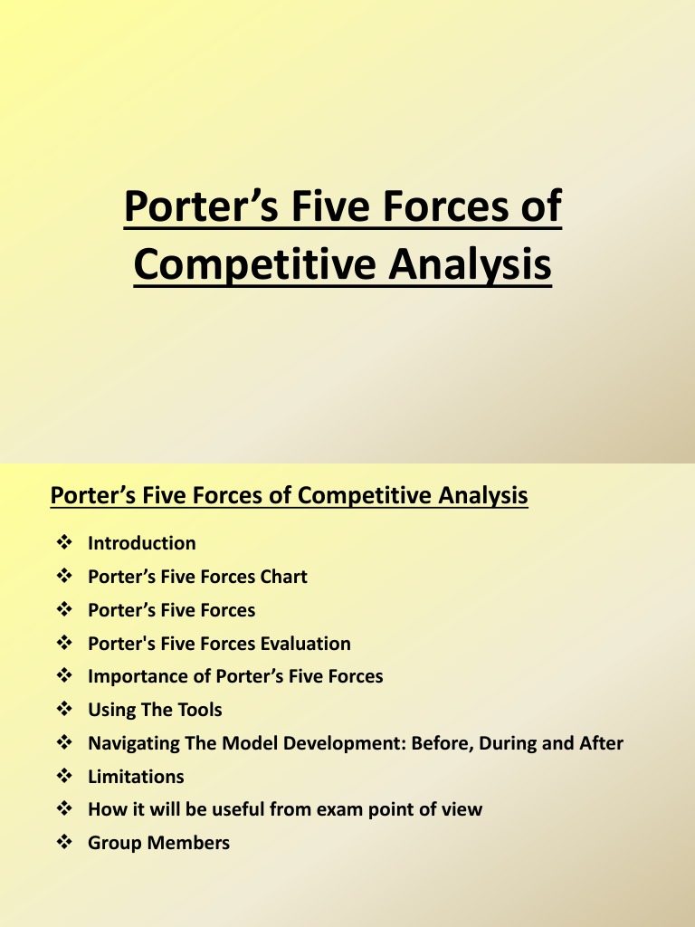 Porter's Five Forces of Competitive Analysis | PDF | Competition ...