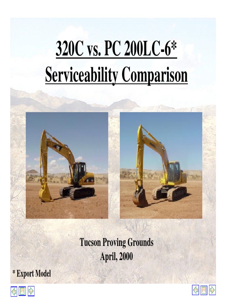 320C vs. PC 200LC-6 Serviceability Comparison: Tucson Proving Grounds ...