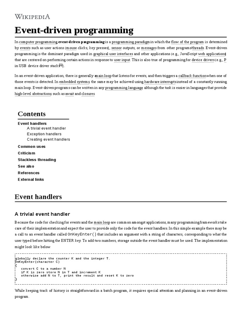 Event Driven Programming | PDF | Information Technology | Office Equipment